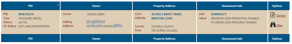 Nova Scotia title search using Property Online - BuylandNS